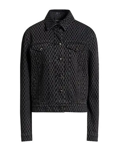 Costume National Denim Trucker Jacket With Geometric Print