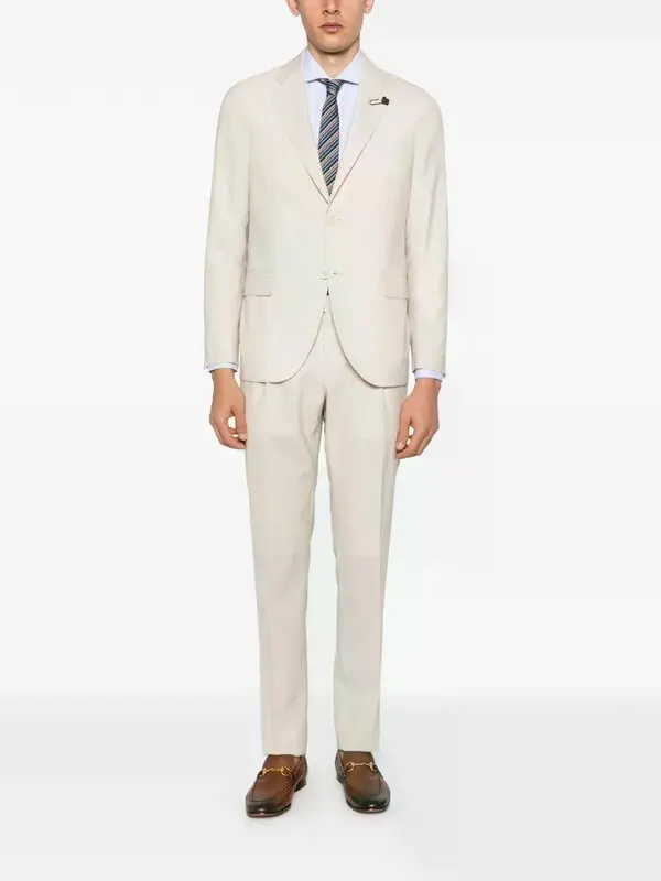 LARDINI Notched-lapel Suit - Neutrals