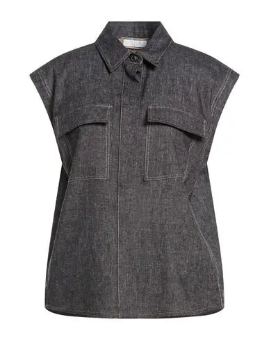 Peserico Sleeveless Denim Shirt With Classic Collar