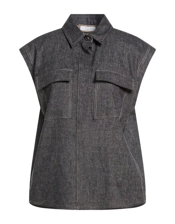 Peserico Sleeveless Denim Shirt With Classic Collar