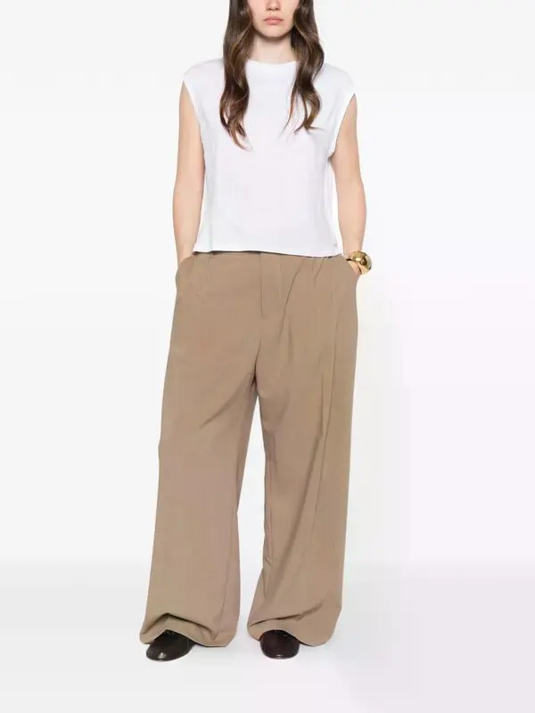 THESTROY Pleated Wide Leg Trousers