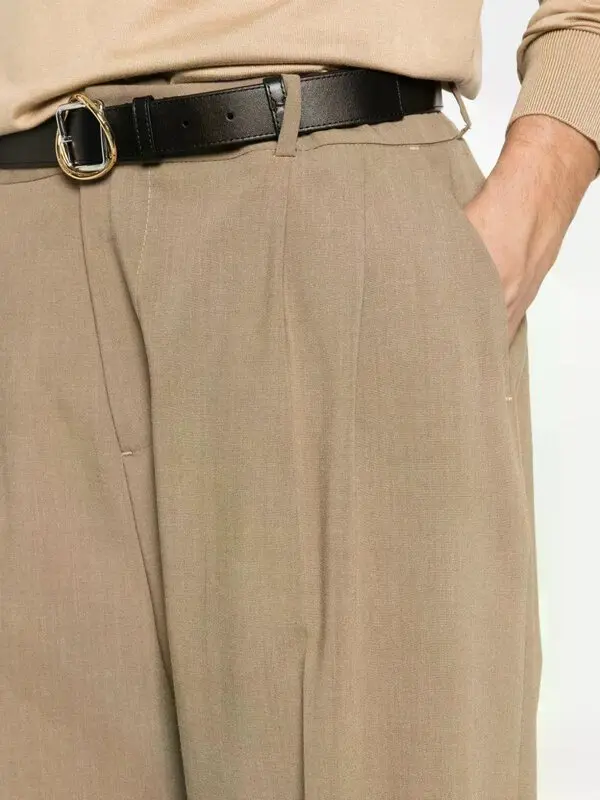 THESTROY Pleated Wide Leg Trousers