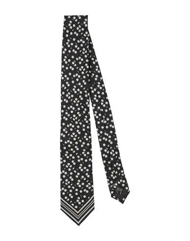 Caruso Polka-dot Woven Necktie - Black
