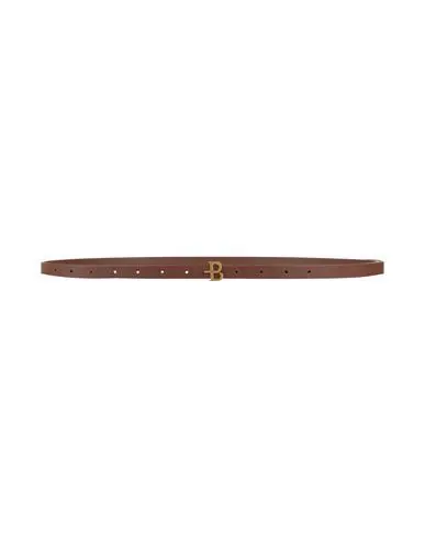 BALLANTYNE Pebbled Leather Skinny Belt - Brown
