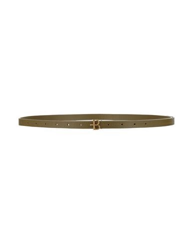 BALLANTYNE Pebbled Leather Skinny Belt - Green