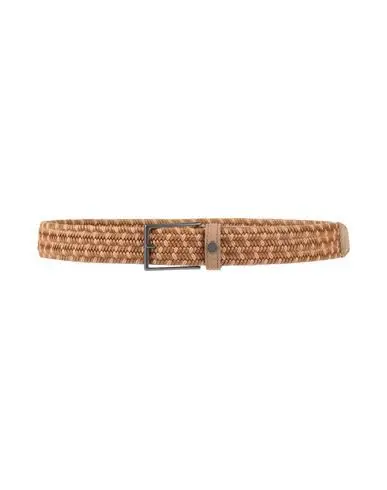 Paul & Shark Woven Leather Trim Belt - Beige