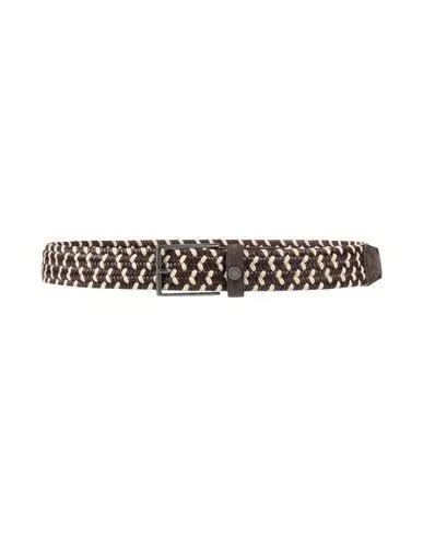 Paul & Shark Woven Leather Trim Belt - Brown