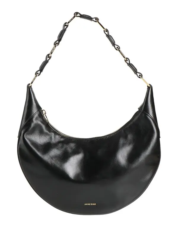 ANINE BING Leather Hobo Bag - Black
