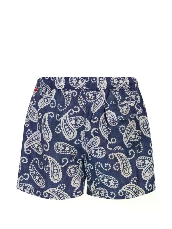 Kiton Patterned Swim Shorts - Blue