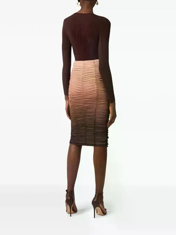 Elisabetta Franchi Graduated Tulle Calf-length Skirt - Brown