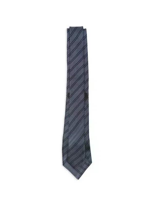 Zegna Striped Neck Tie - Blue