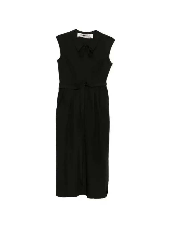 INDIVIDUAL SENTIMENTS Sleeveless Midi Dress With Belt - Black