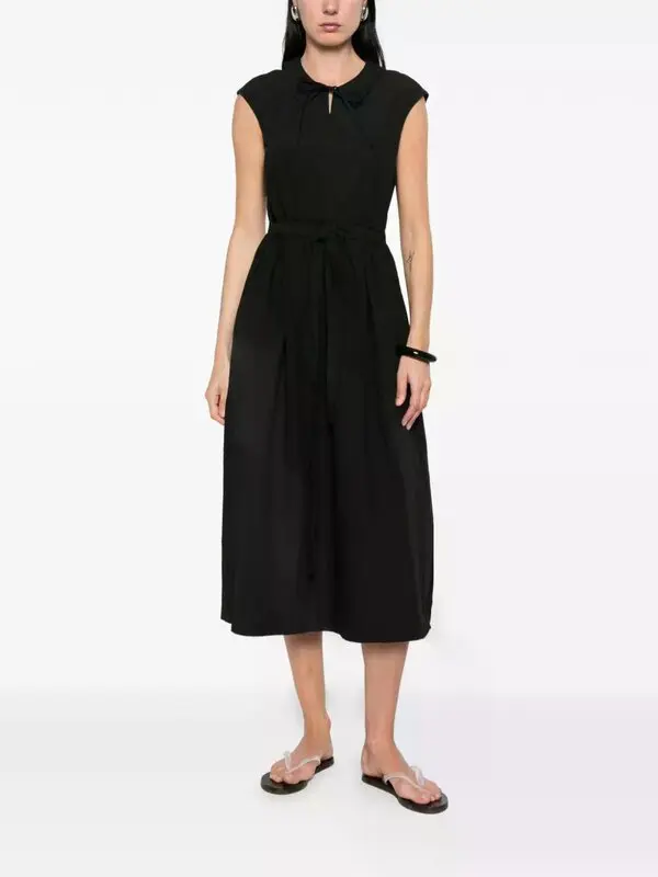 INDIVIDUAL SENTIMENTS Sleeveless Midi Dress With Belt - Black