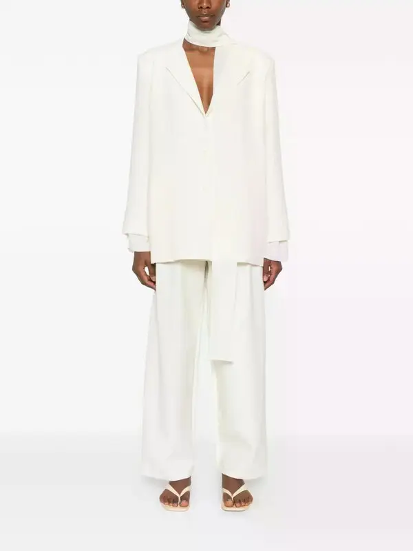 ELEH Pleated Palazzo Pants - Neutrals