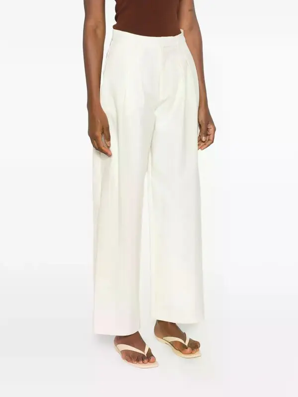 ELEH Pleated Palazzo Pants - Neutrals