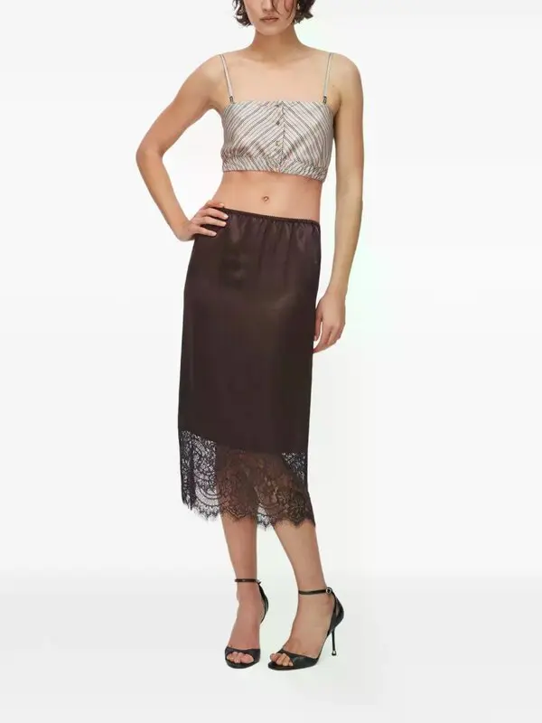 Liu Jo Striped Button Crop Top