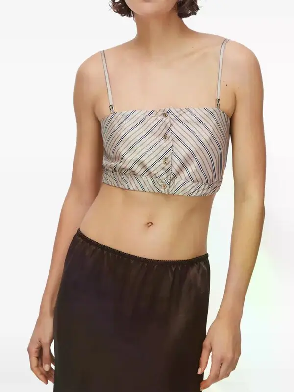 Liu Jo Striped Button Crop Top