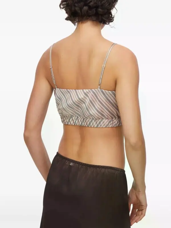 Liu Jo Striped Button Crop Top