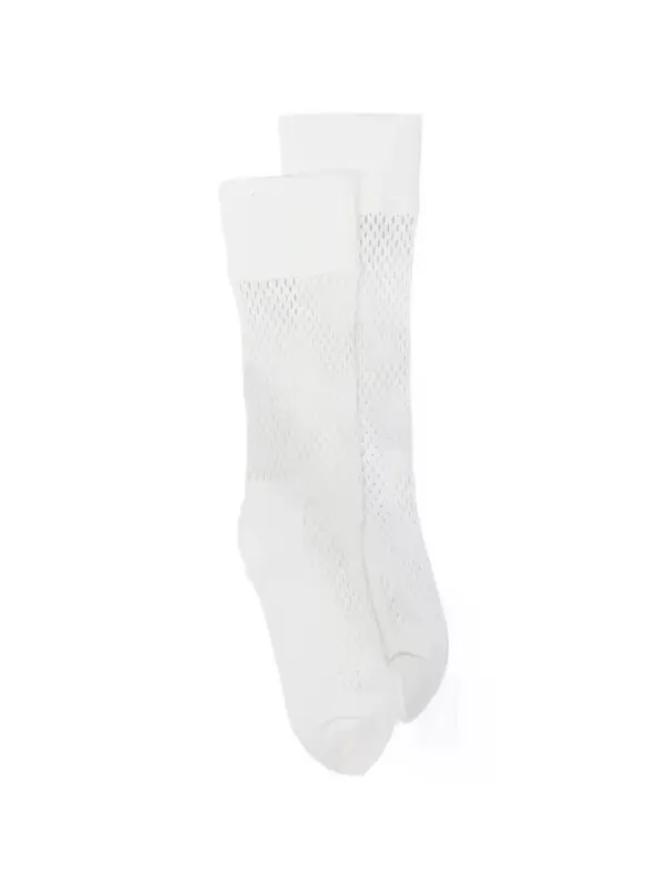 Comme Des Garçons Ribbed-detail Socks - White