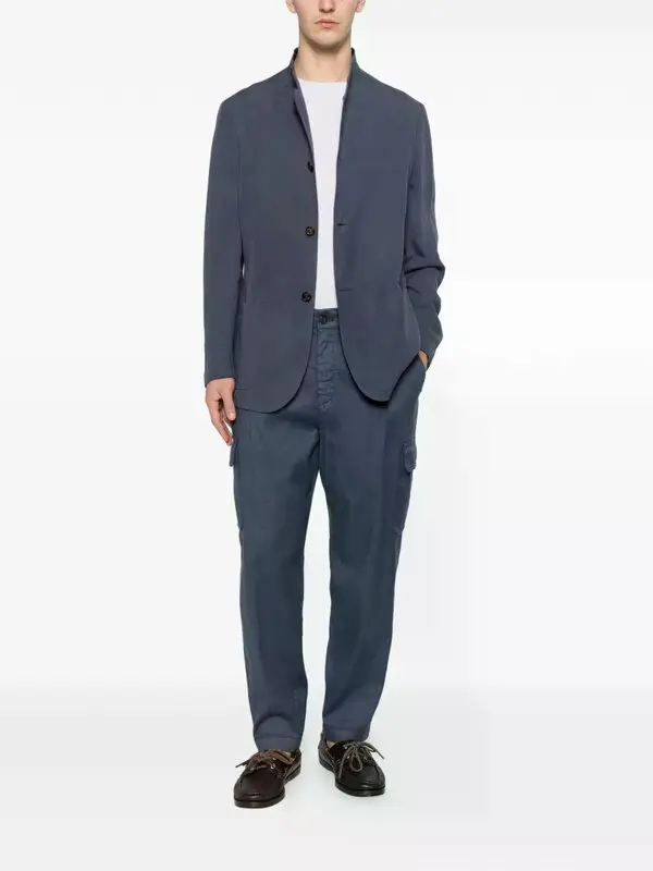 Eleventy Button-fastening Cargo Trousers - Blue