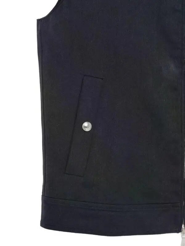 Eleventy Zip-up Linen Gilet - Blue