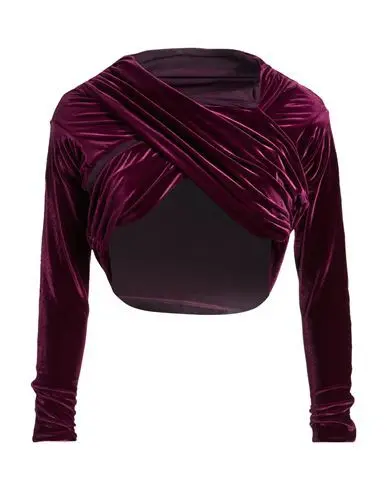 MAYGEL CORONEL Velvet Crop Top - Garnet
