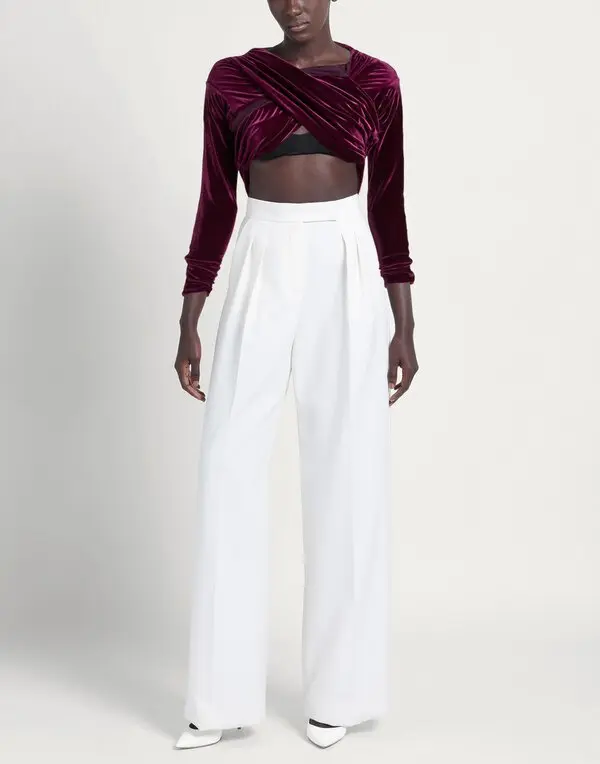 MAYGEL CORONEL Velvet Crop Top - Red