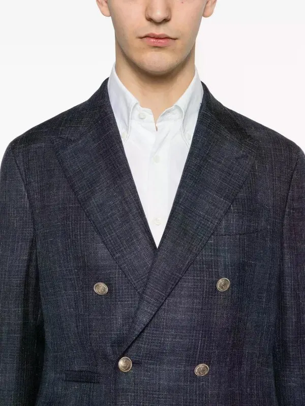 Eleventy Double-breasted Jacket - Blue