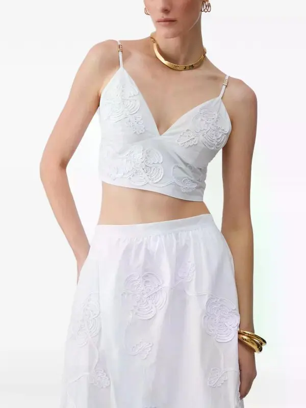 Liu Jo Floral Embroidered Top - White
