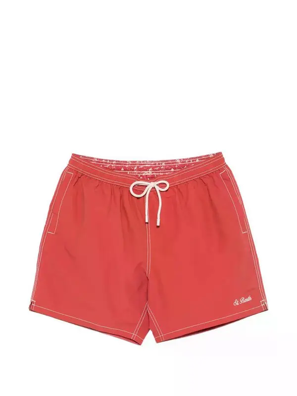 MC2 SAINT BARTH Drawstring-waist Swim Shorts - Red