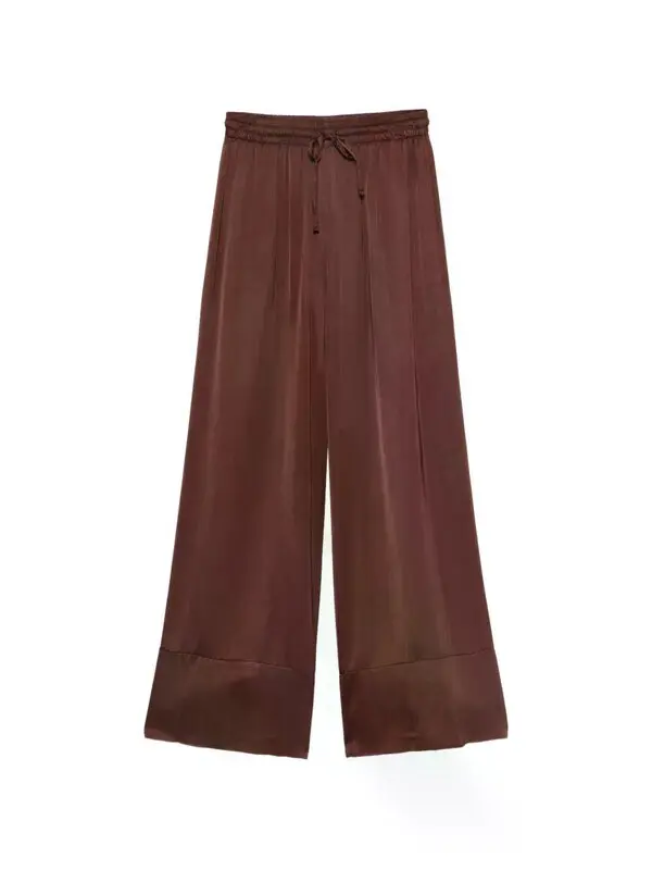 Dixie Drawstring Waist Palazzo Pants - Brown