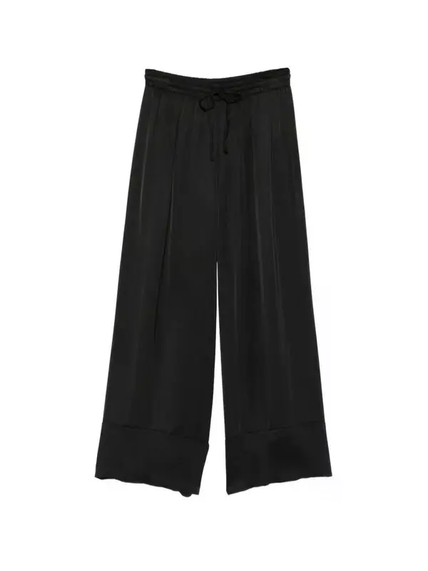 Dixie Drawstring Waist Palazzo Pants - Black