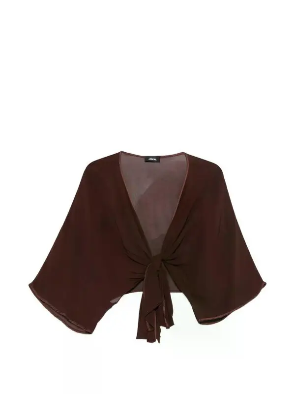 Dixie Tie-front Blouse - Brown