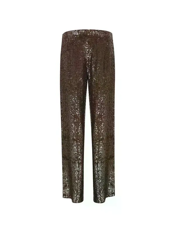 P.a.r.o.s.h Sequined Straight Leg Trousers - Brown