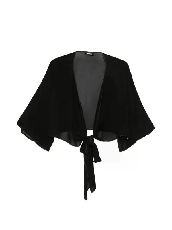 Dixie V-neck Tie Blouse - Black