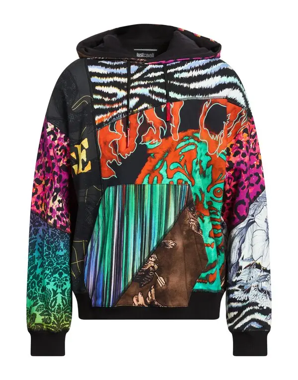 Just Cavalli Cotton French Terry Patchwork Sweatshirt