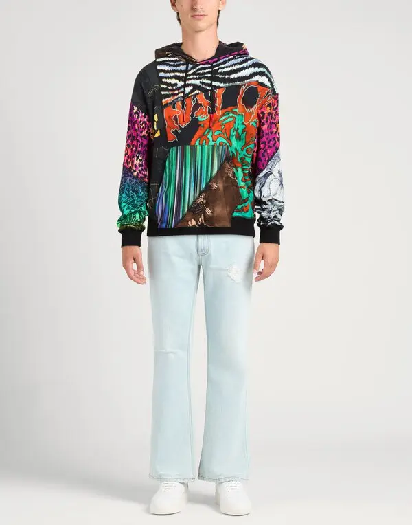 Just Cavalli Cotton French Terry Patchwork Sweatshirt