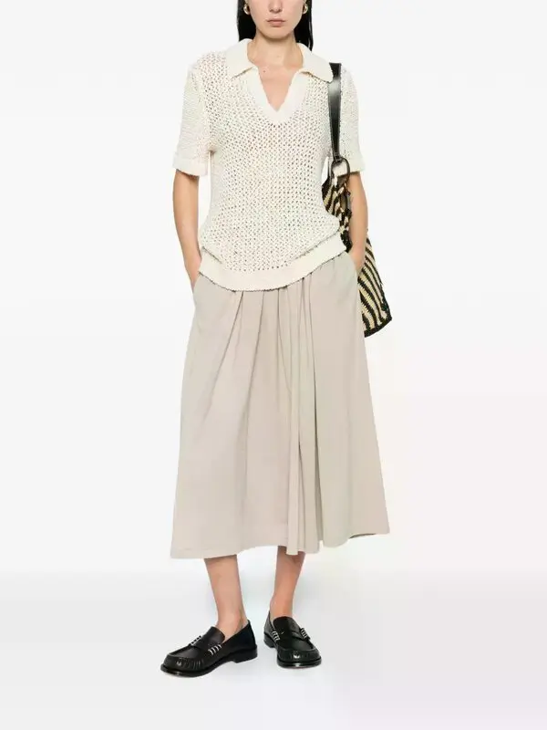 MA'RY'YA Midi Skirt With Elasticated Waistband