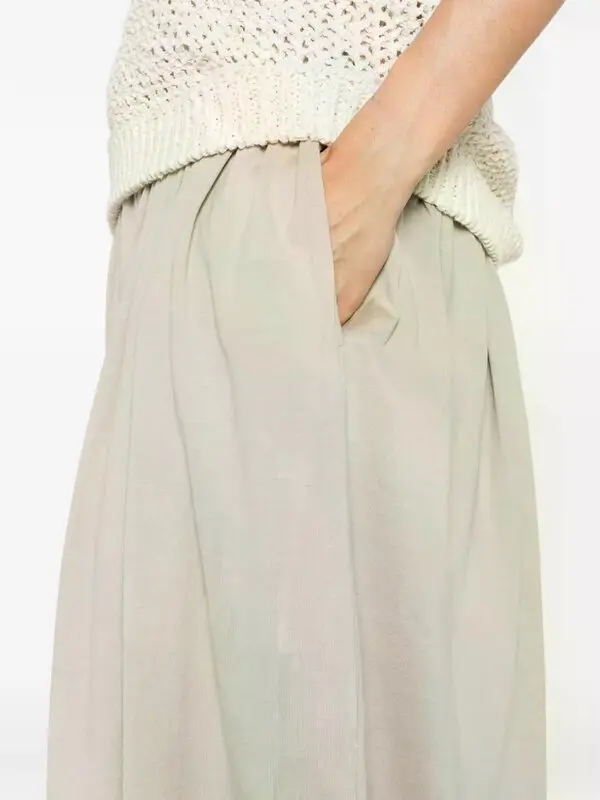 MA'RY'YA Midi Skirt With Elasticated Waistband