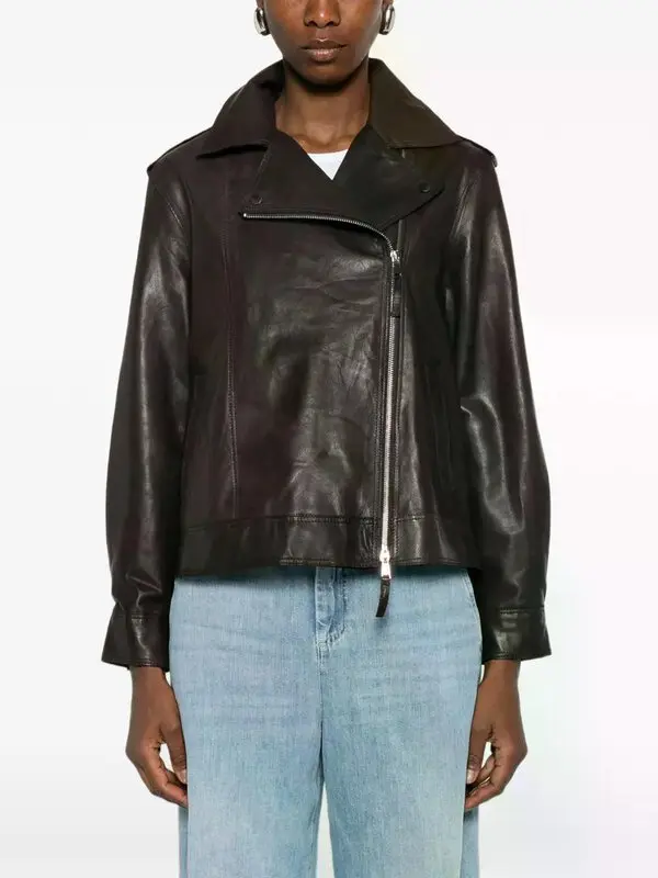 LEATHER AUTHORITY Zipped Leather Jacket