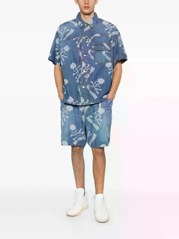 MASTERMIND WORLD Skull-print Denim Shirt