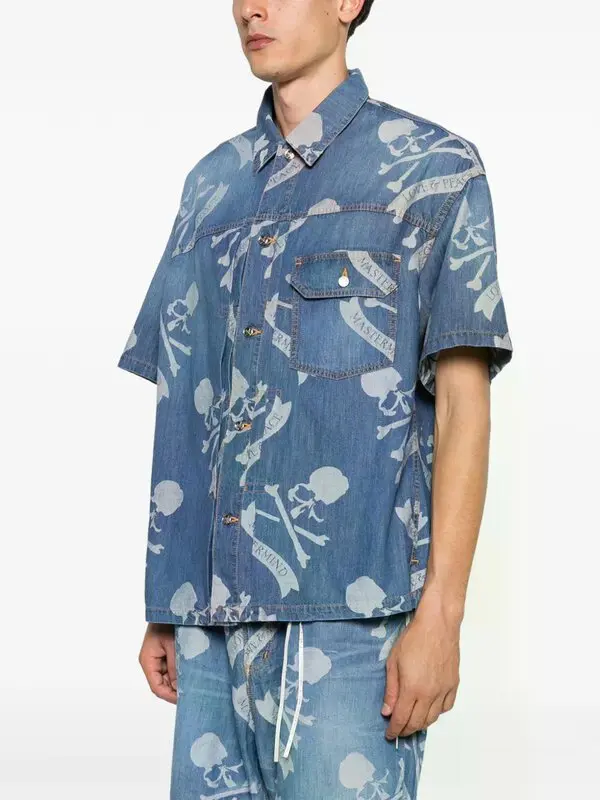 MASTERMIND WORLD Skull-print Denim Shirt
