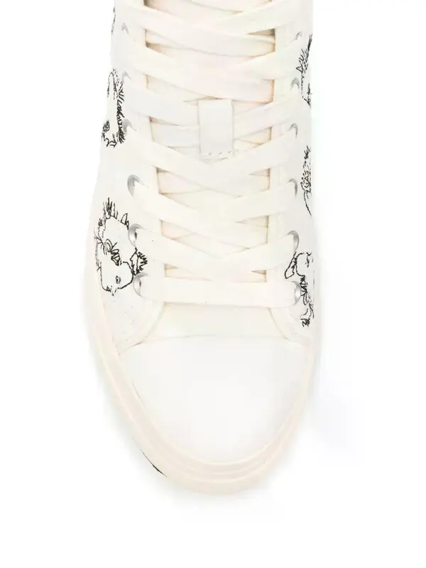 R13 Kurt Illustration Hi-top Sneakers - White