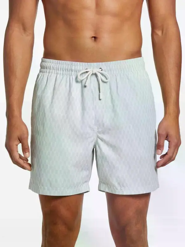 Canali Geometric-print Swim Shorts - Green