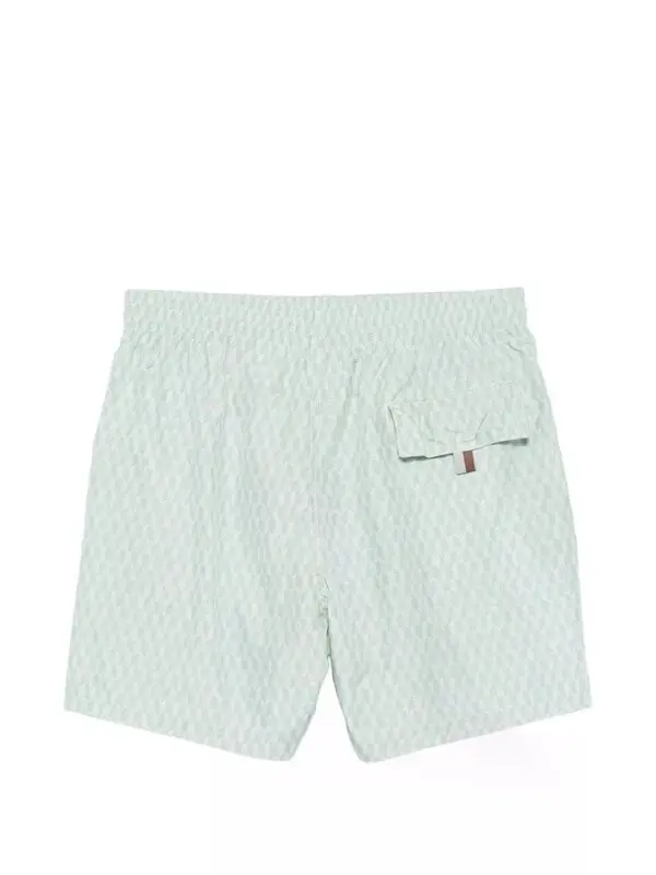 Canali Geometric-print Swim Shorts