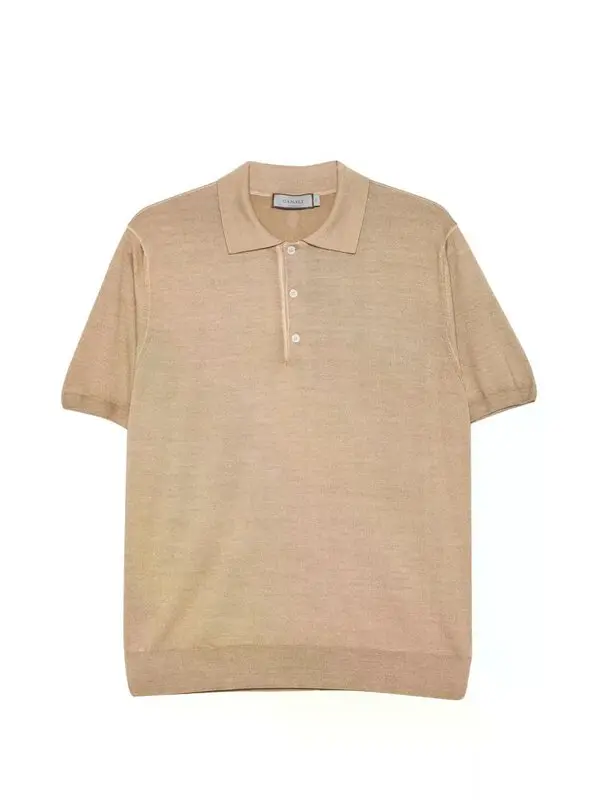 Canali Button Short-sleeve Polo Shirt - Brown