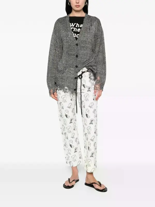 R13 Distressed V-neck Cardigan