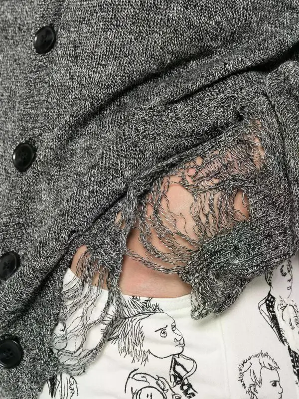 R13 Distressed V-neck Cardigan