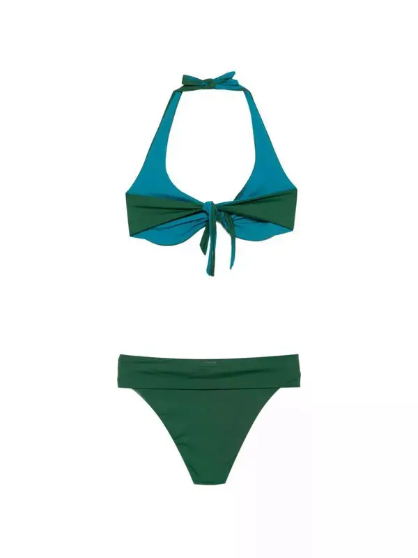 FISICO Tie-fastening Two-piece Bikini Set - Green