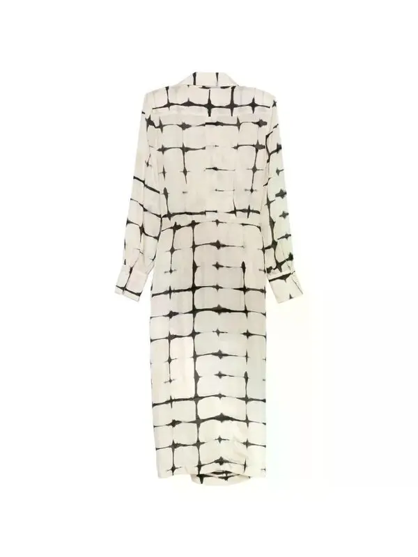 CRIDA MILANO Tie-dye Silk Wrap Dress - Neutrals